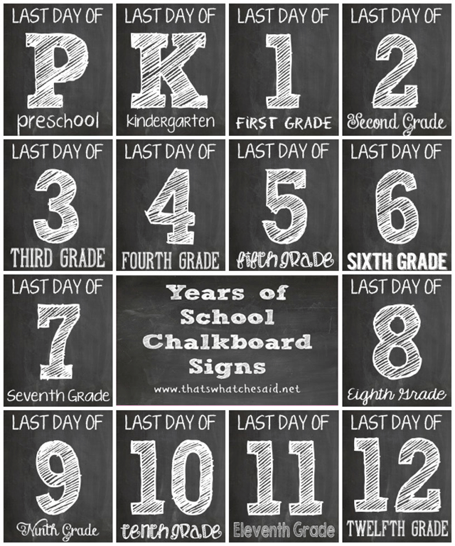 FREE Chalkboard LAST Day Of School Signs FREE Chalkboard LAST Day Of School Signs